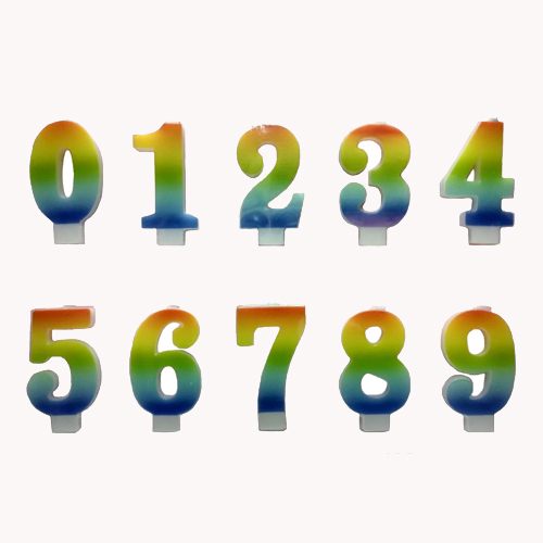 RAINBOW OMBRE NUMBER CANDLES – wuyue candles